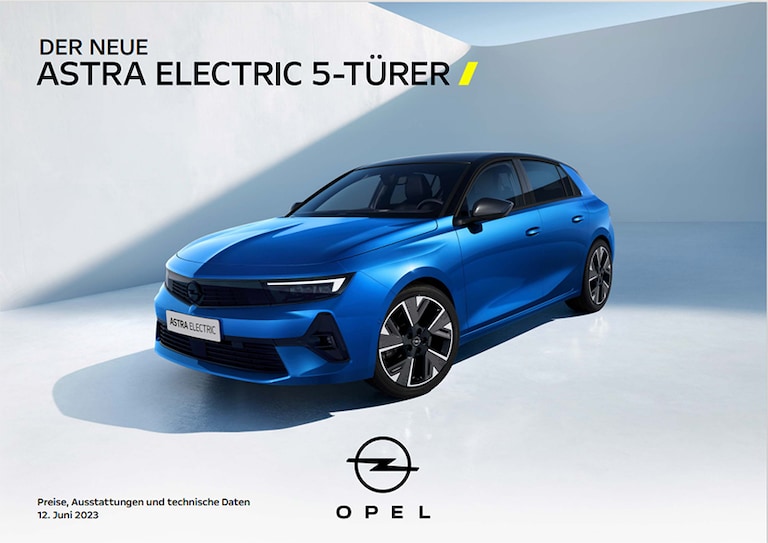 Astra Electric | Preisliste | Opel Deutschland