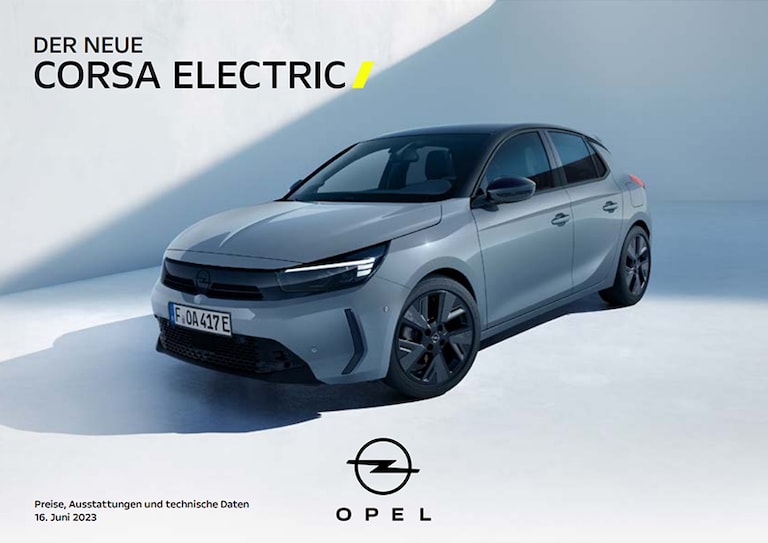 Opel Corsa Electric | Preisliste | Opel Deutschland